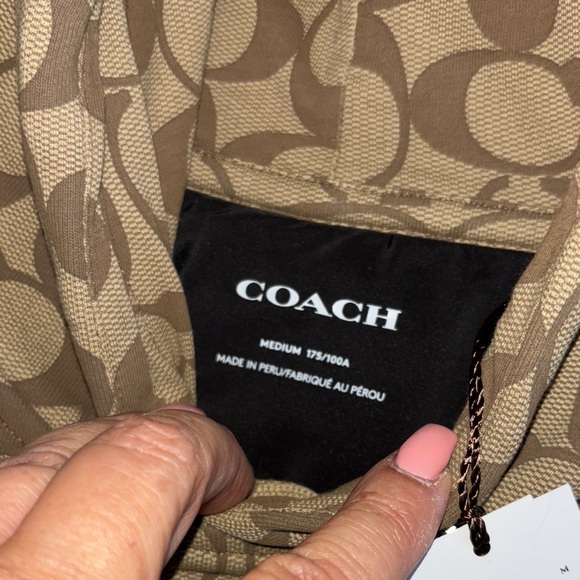 Coach | Sweaters | Coach Beige Signature Hoodie | Poshmark